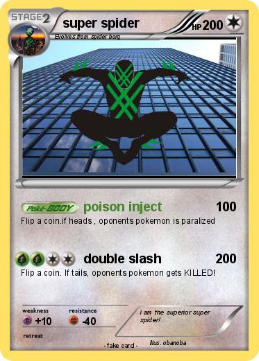 Pokémon super spider 9 9 - poison inject - My Pokemon Card