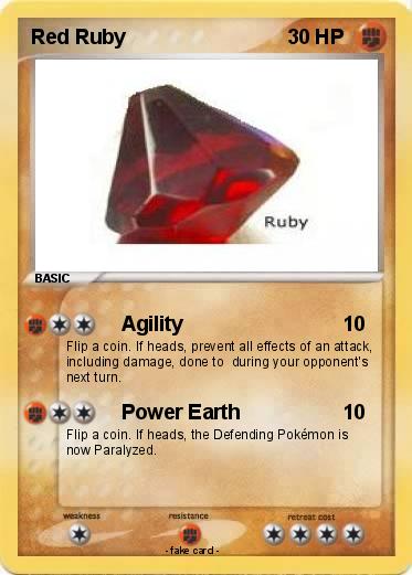 Pokémon Red Ruby - Agility - My Pokemon Card