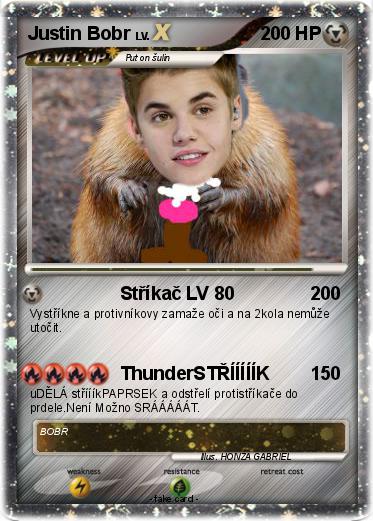 Pokémon Justin Bobr - Stříkač LV 80 - My Pokemon Card