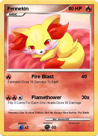 Pokémon Fennekin 232 232 - Fire Blast - My Pokemon Card