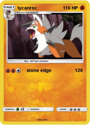 Pokémon lycanroc 82 82 - stone edge - My Pokemon Card