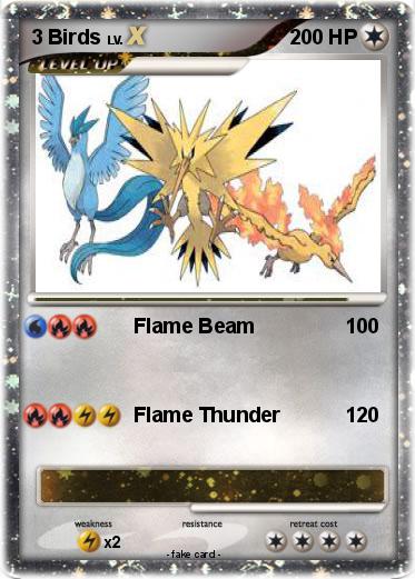 Pokémon 3 Birds 5 5 - Flame Beam - My Pokemon Card