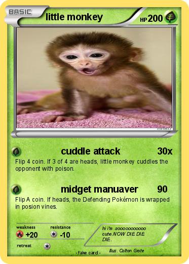 Pokémon little monkey - cuddle attack - My Pokemon Card