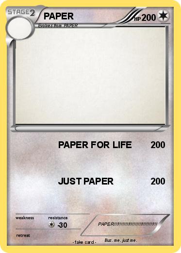 Pokémon PAPER 675 675 - PAPER FOR LIFE - My Pokemon Card