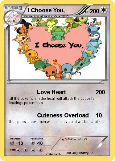 Pokémon I Choose You POKEMON - Love Heart - My Pokemon Card