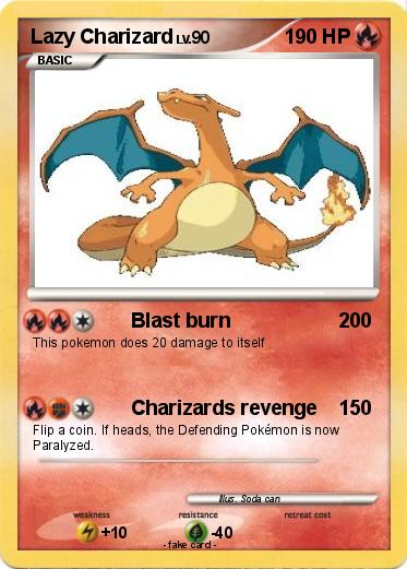Pokémon Lazy Charizard 1 1 - Blast burn - My Pokemon Card