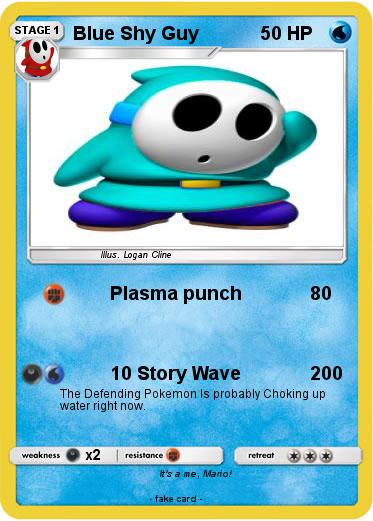 Pokémon Blue Shy Guy 7 7 - Plasma punch - My Pokemon Card