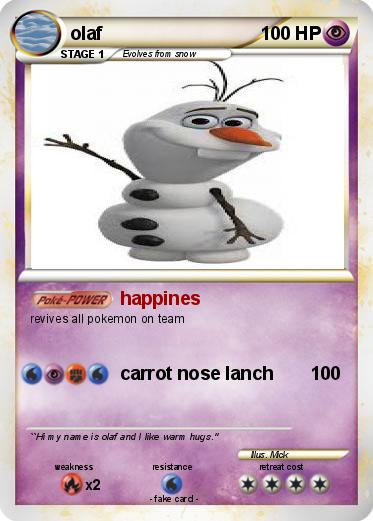Pokémon olaf 34 34 - happines - My Pokemon Card