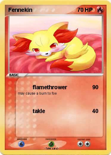 Pokémon Fennekin 218 218 - flamethrower - My Pokemon Card