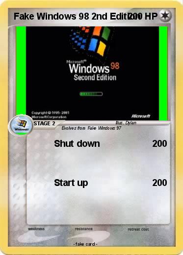 Pokémon Fake Windows 98 2nd Edition - Shut down - My Pokemon Card