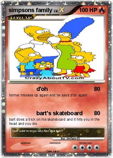 Pokémon simpsons family 1 1 - d'oh - My Pokemon Card