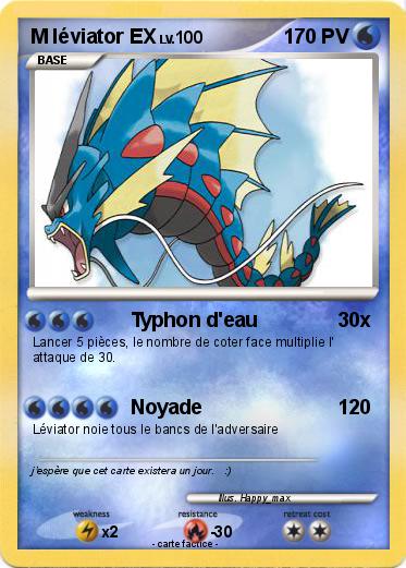Pokémon M leviator EX 5 5 - Typhon d'eau - Ma carte Pokémon