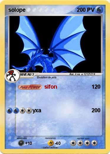 Pokémon solope - sifon - Ma carte Pokémon