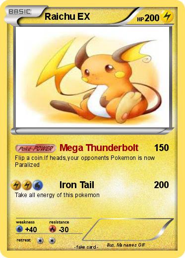 Pokémon Raichu EX 238 238 - Mega Thunderbolt - My Pokemon Card