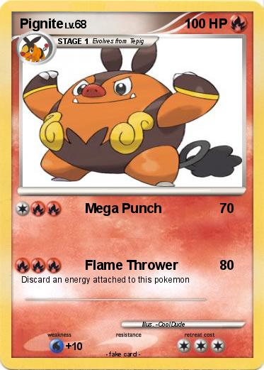 Pokémon Pignite 123 123 - Mega Punch - My Pokemon Card