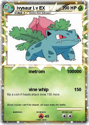 Pokémon ivysaur l v EX - metrom 100000 - My Pokemon Card