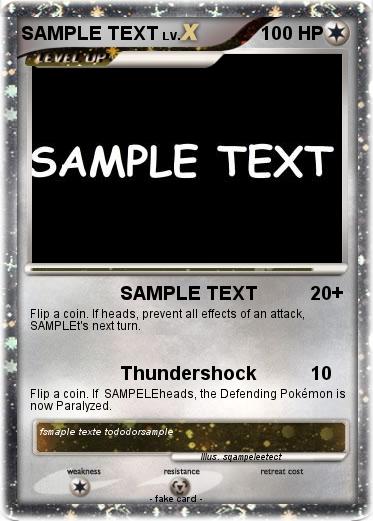 Pokémon SAMPLE TEXT - SAMPLE TEXT - My Pokemon Card