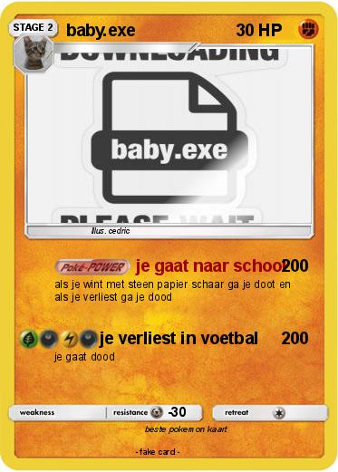 Pokémon baby exe - je gaat naar school - My Pokemon Card