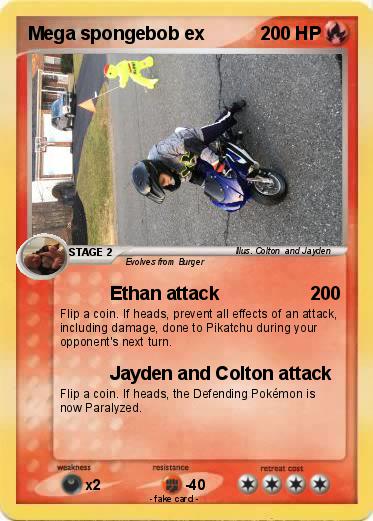 Pokémon Mega spongebob ex 5 5 - Ethan attack - My Pokemon Card