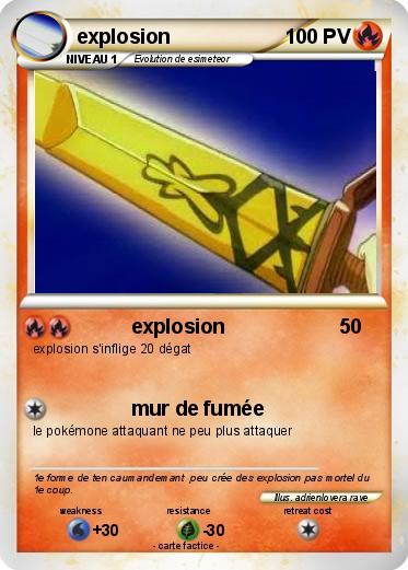 Pokémon explosion 111 111 - explosion - Ma carte Pokémon