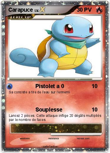 Pokémon Carapuce 295 295 - Pistolet a 0 - Ma carte Pokémon