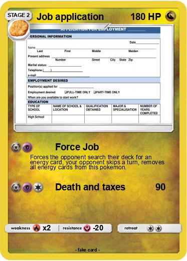 Pokémon Job application 3 3 - Force Job - My Pokemon Card