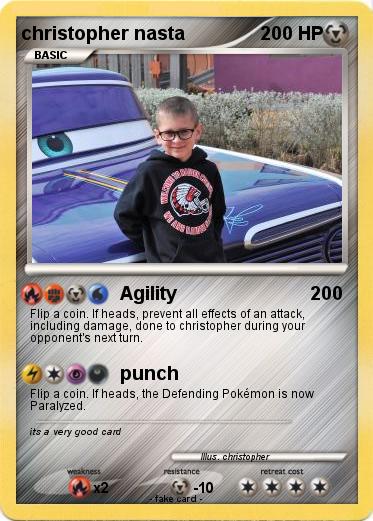 Pokémon christopher nasta - Agility - My Pokemon Card