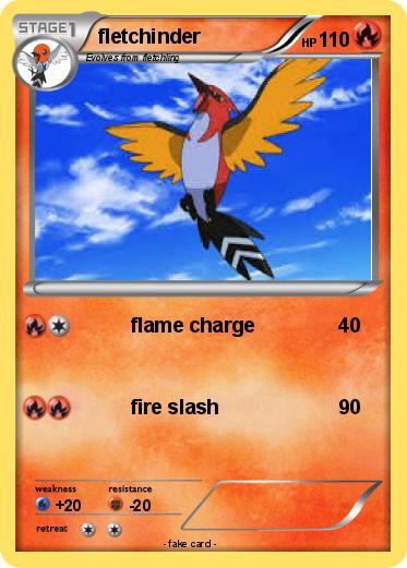 Pokémon fletchinder 20 20 - flame charge - My Pokemon Card