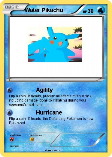 Pokémon Water Pikachu 113 113 - Agility - My Pokemon Card