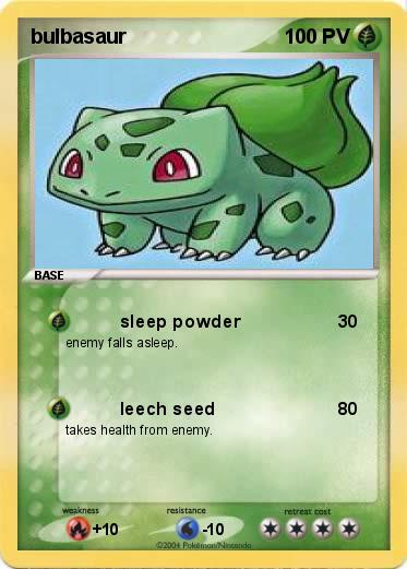 Pokémon bulbasaur 36 36 - sleep powder - Ma carte Pokémon