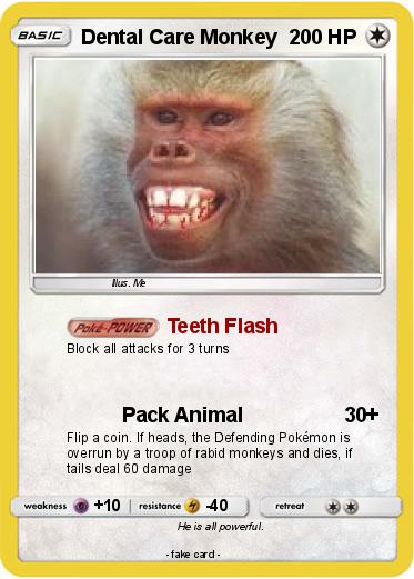 Pokémon Dental Care Monkey - Teeth Flash - My Pokemon Card