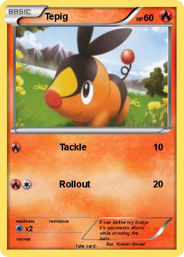 Pokémon Tepig 1002 1002 - Tackle - My Pokemon Card