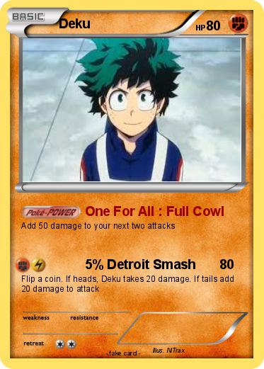 Pokémon Deku 292 292 - One For All : Full Cowl - My Pokemon Card
