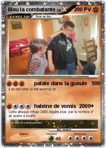 Pokémon lilou la combatante - patate dans la gueule 500 - Ma carte Pokémon