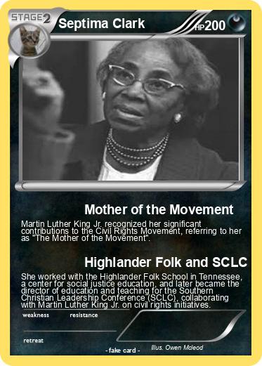Pokémon Septima Clark 1 1 - Mother of the Movement - My Pokemon Card