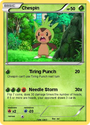 Pokémon Chespin 498 498 - Tiring Punch - My Pokemon Card