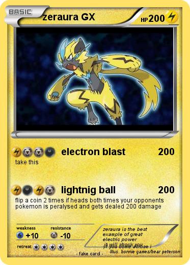 Pokémon zeraura GX - electron blast - My Pokemon Card