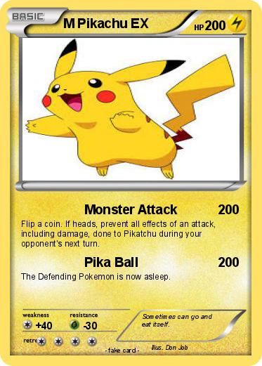Pokémon M Pikachu EX 3 3 - Monster Attack - My Pokemon Card