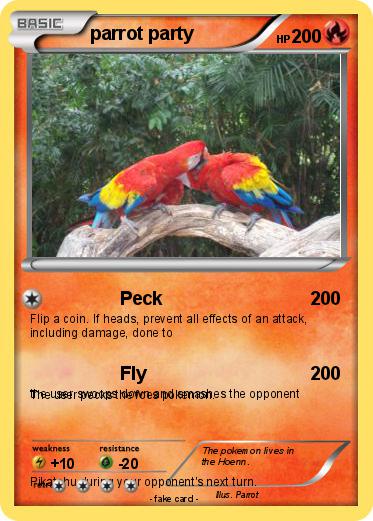 Pokémon parrot party - Peck - My Pokemon Card