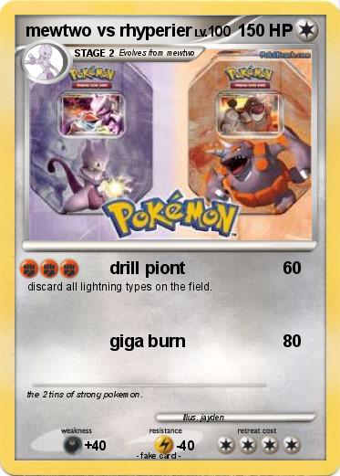 Pokémon mewtwo vs rhyperier - drill piont - My Pokemon Card