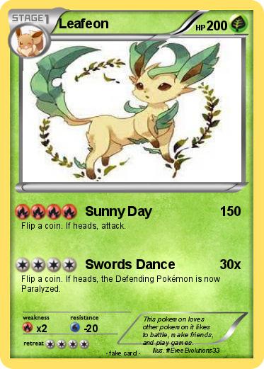 Pokémon Leafeon 714 714 - Sunny Day - My Pokemon Card