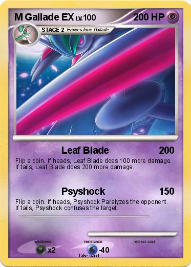 Pokémon M Gallade EX 20 20 - Leaf Blade - My Pokemon Card