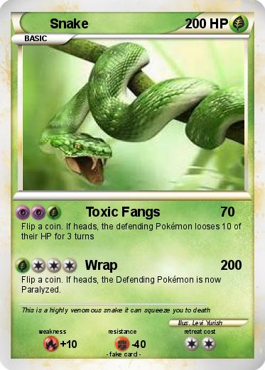 Pokémon Snake 390 390 - Toxic Fangs - My Pokemon Card