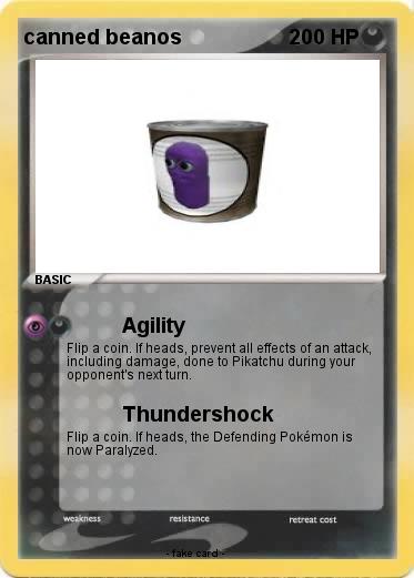 Pokémon canned beanos - Agility - My Pokemon Card