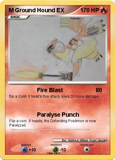 Pokémon M Ground Hound EX - Fire Blast - My Pokemon Card