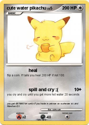Pokémon cute water pikachu - heal - My Pokemon Card