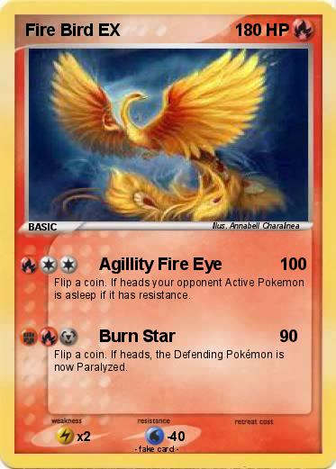 Pokémon Fire Bird EX 1 1 - Agillity Fire Eye - My Pokemon Card