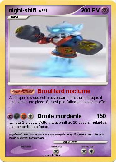 Pokémon night shift - Brouillard nocturne - Ma carte Pokémon