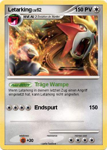 Pokémon Letarking - Träge Wampe - Ma carte Pokémon