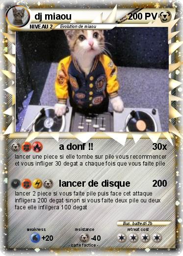Pokémon dj miaou 1 1 - a donf !! - Ma carte Pokémon